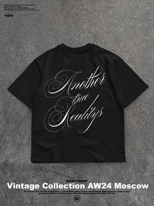 Футболка винтажная с принтом олд мани Tishka